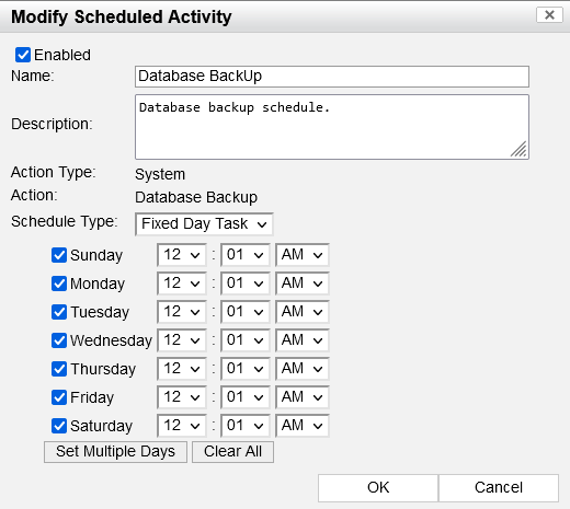 Configure Database Backups Schedule | FortiNAC-F 7.6.0 | Fortinet Document Library